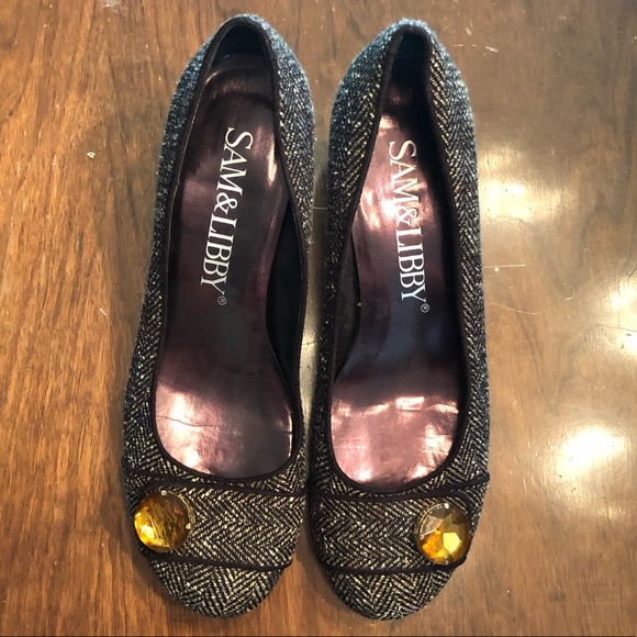 Sam & Libby | Shoes | Sam Libby Tweed Heels | Poshmark